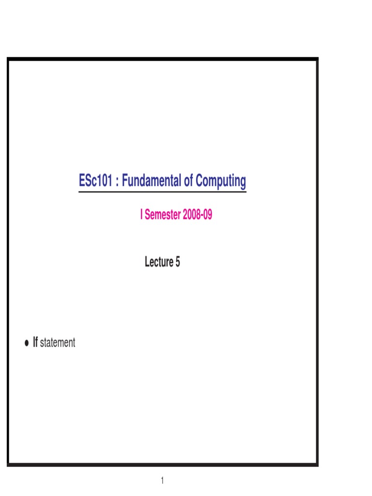 Lec5 PDF | PDF | C (Programming Language) | Notation
