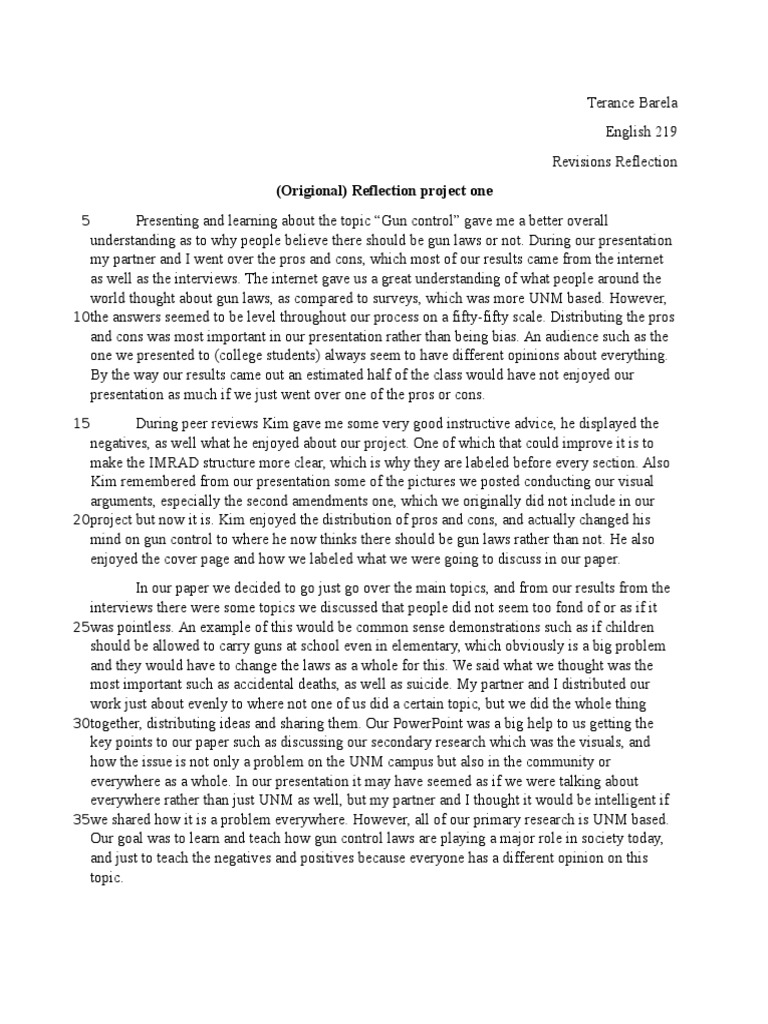 Gun Control Presentation Reflection | PDF | Overview Of Gun Laws By ...