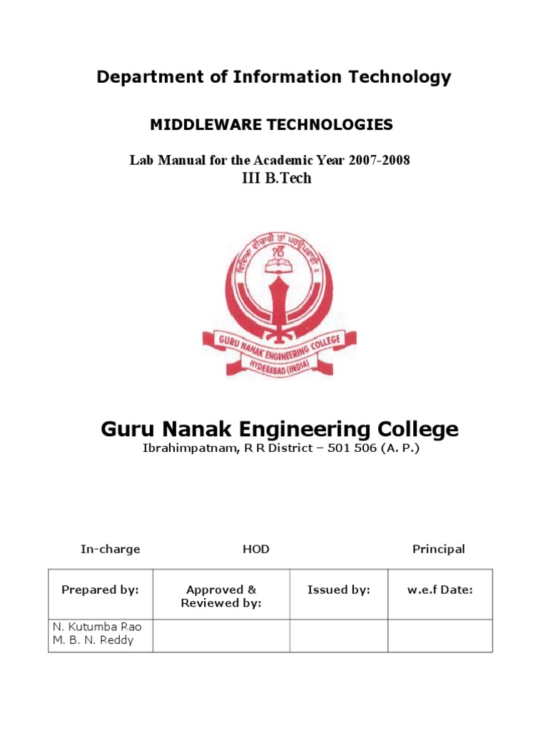 MiddleWare Technology - Lab Manual JWFILES | PDF | C Sharp (Programming Language) | Component ...