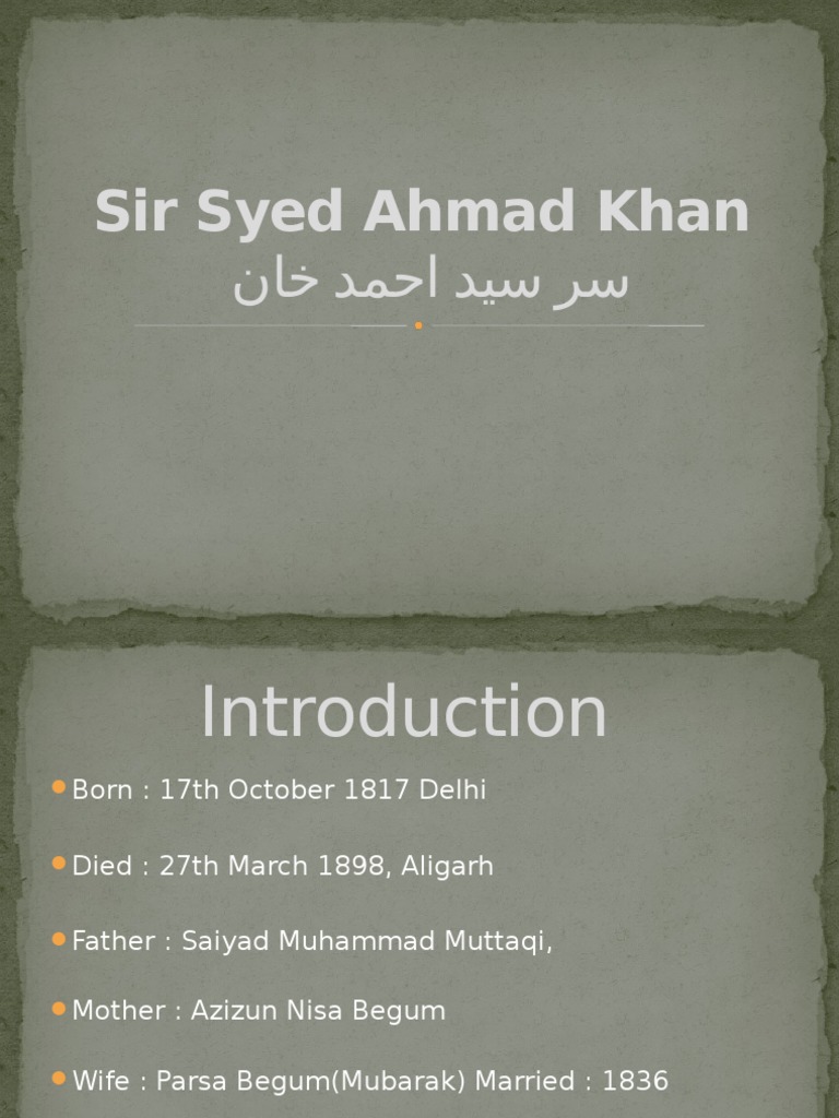 Sir Syed Ahmad Khan | PDF | Pakistan Movement | South Asia