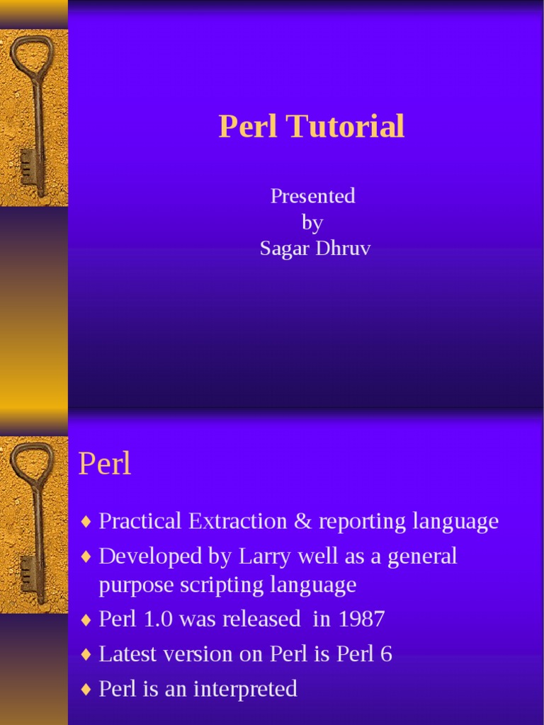 Perl Tutorial Presented By Sagar Dhruv Download Free Pdf Perl
