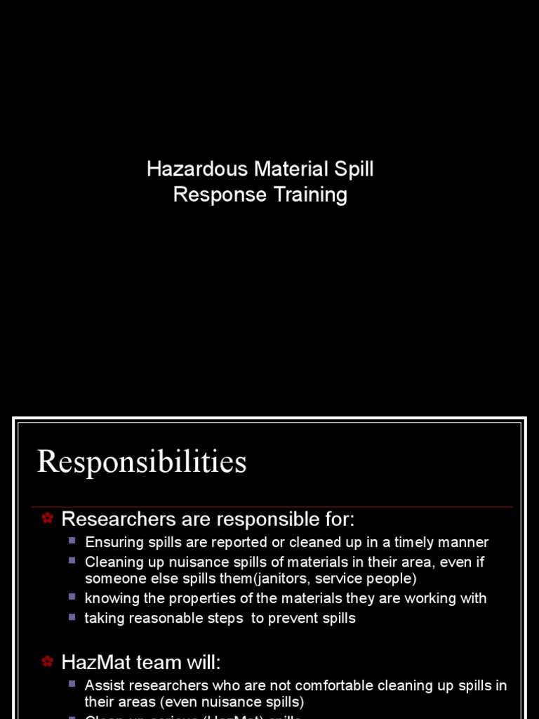 Chemical Spills Training | PDF