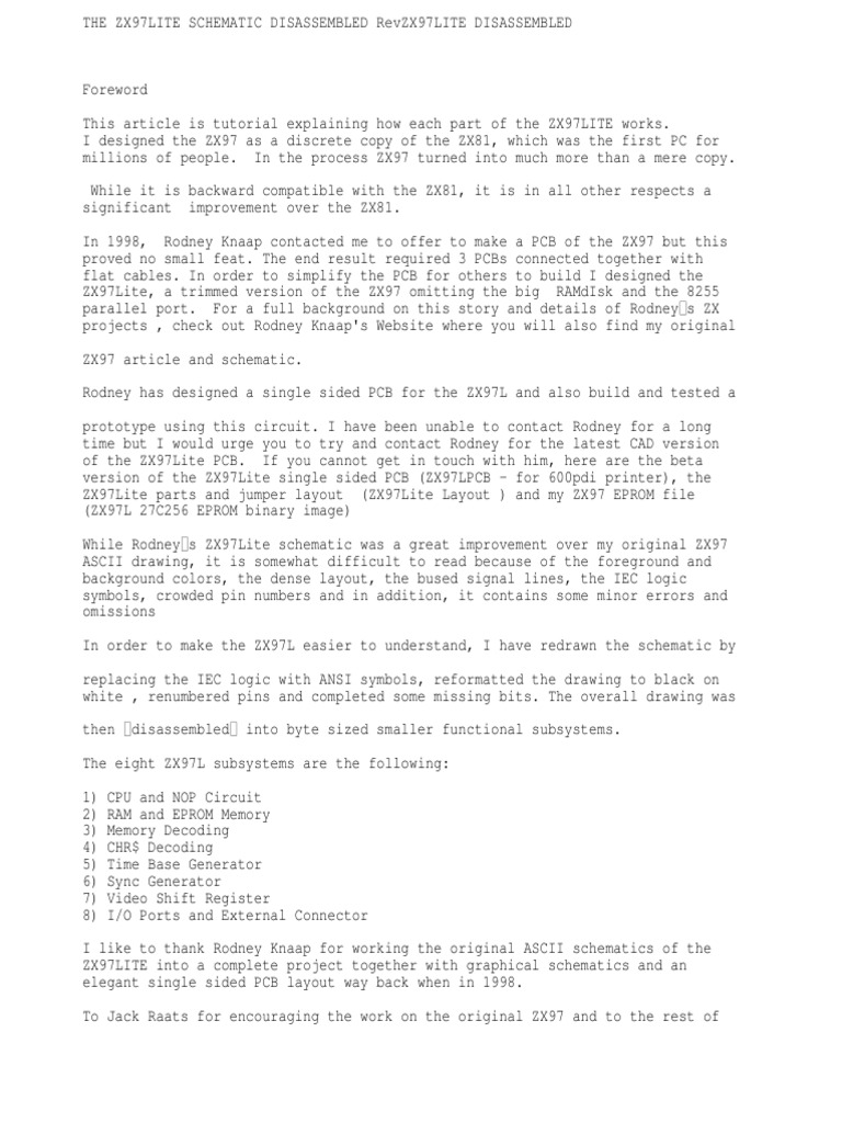 The Zx97 Computer | PDF | Random Access Memory | Central Processing Unit