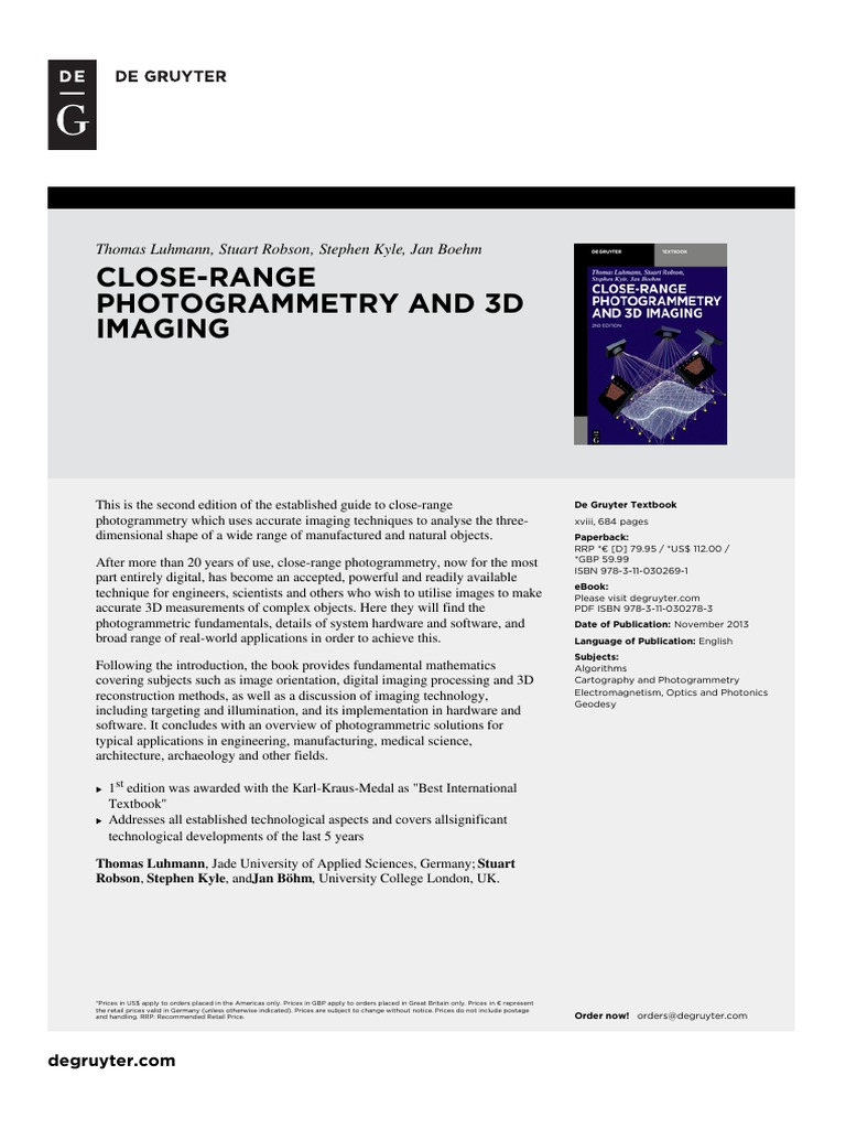 Close-Range Photogrammetry Guide | PDF