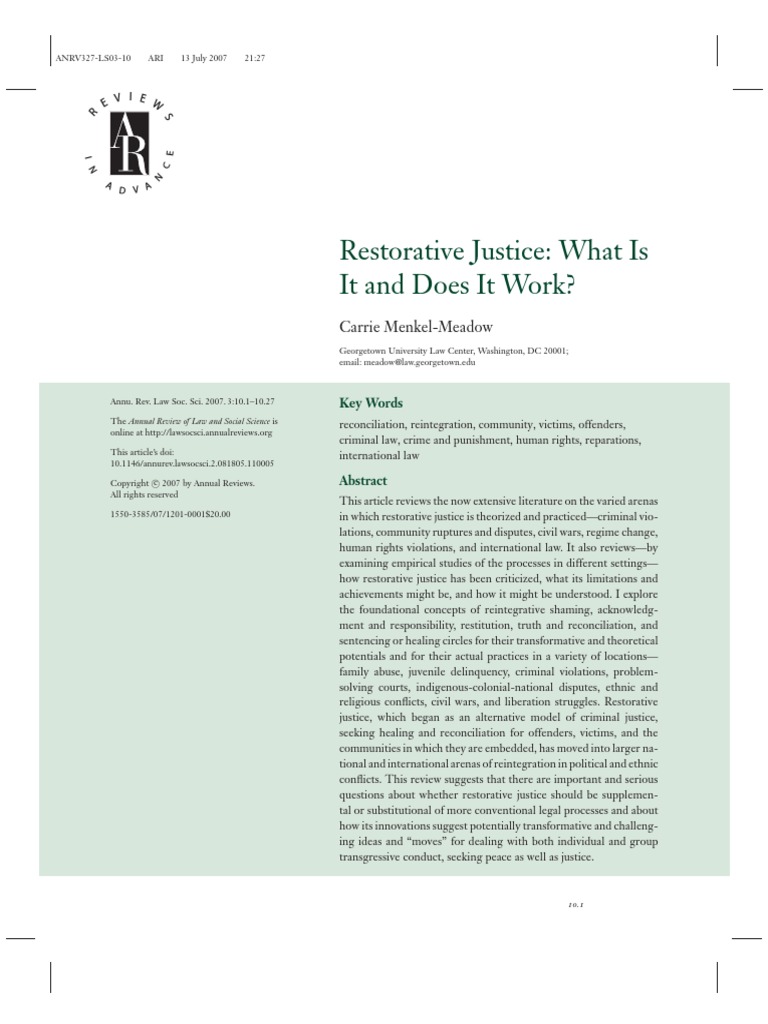 Restorative Justice | PDF | Restorative Justice | Victimology