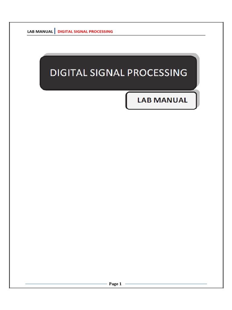 DSP Lab Manual Final PDF | PDF | Matrix (Mathematics) | Signal (Electrical Engineering)