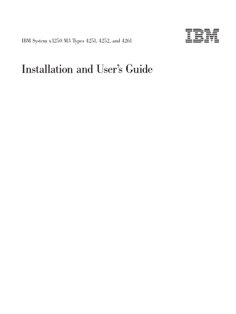 IBM System X3250 M3 Installation and User Guides | PDF | Bios ...
