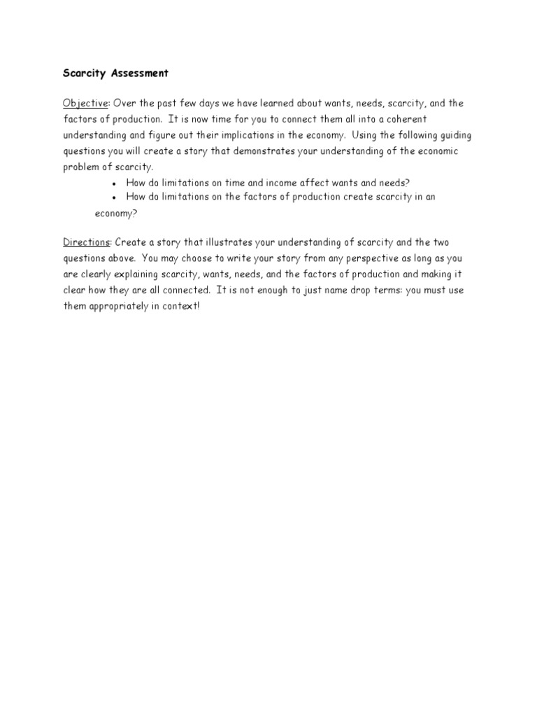 Understanding Economic Scarcity | PDF