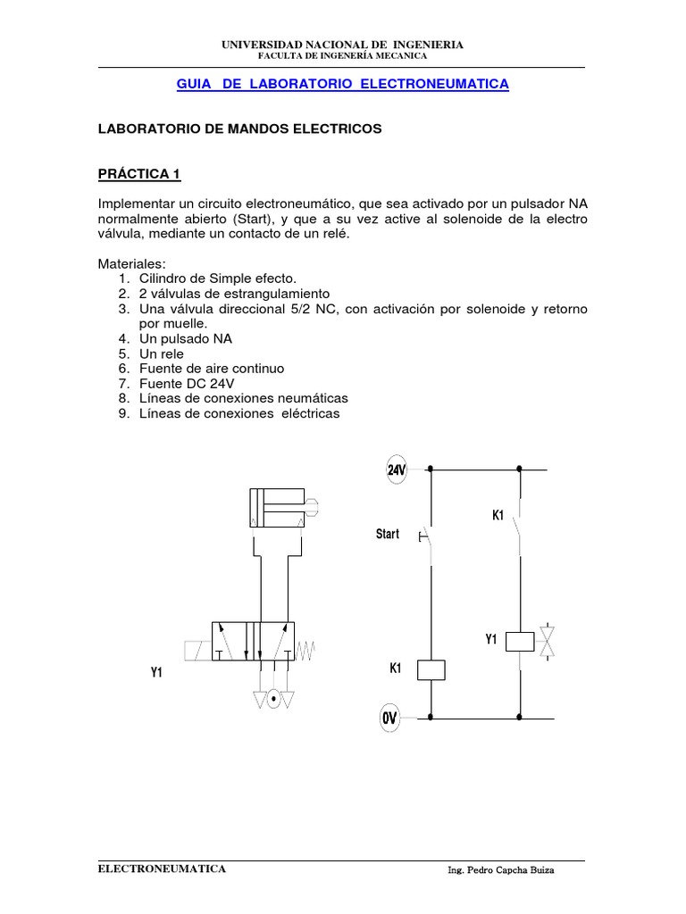 Guía de Prácticas 1 Al 9 - Laboratorio de Electroneumática | PDF | Relé | Bienes manufacturados