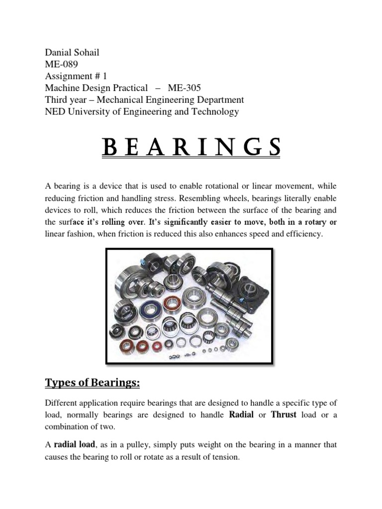 Bearing and Their Types PDF | Download Free PDF | Bearing (Mechanical ...