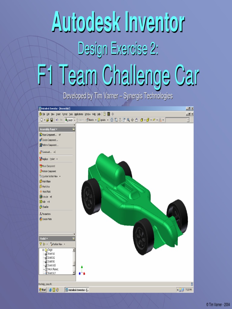 Autodesk Inventor - F1 Team Challenge Car | PDF | Button (Computing ...