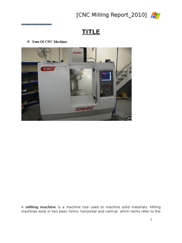 CNC Report | PDF | Numerical Control | Tools