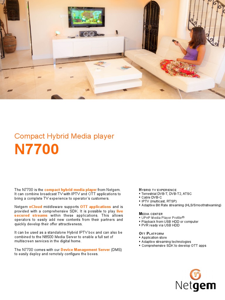 ProductSheet N7700 04032013 | PDF | Iptv | Streaming Media