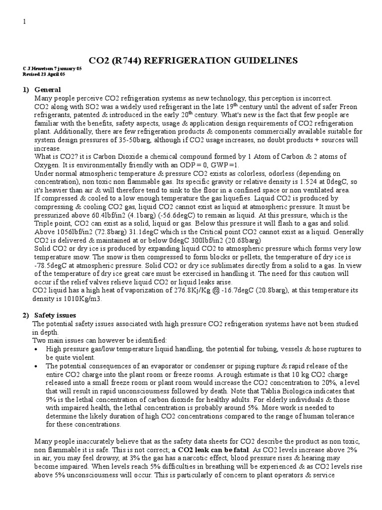 REfrigeration CO2 Guidelines | PDF | Phase (Matter) | Carbon Dioxide