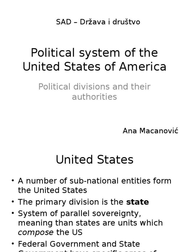 US Political Structure Overview | PDF | Federal Government Of The ...