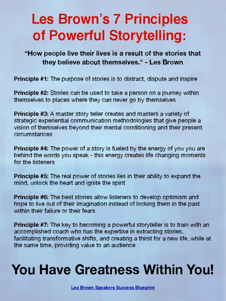 Les Brown - 7 Principles of StoryTelling | PDF | Self-Improvement