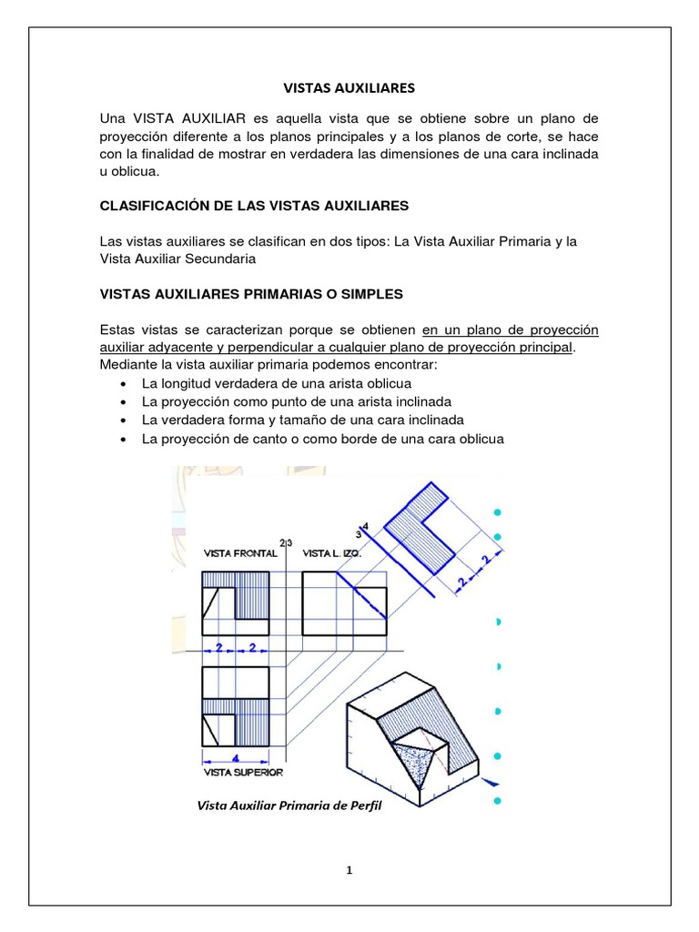 Vistas Auxiliares | Plano (Geometría) | Línea (Geometría)