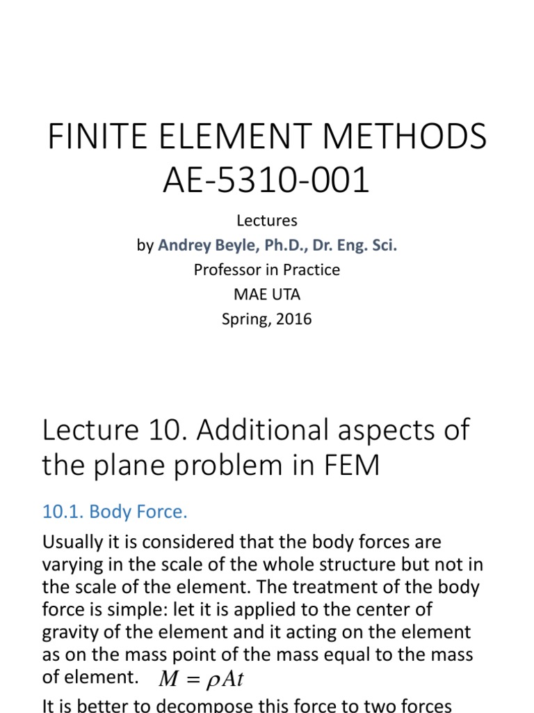 Finite Element Methods - l10 | PDF | Finite Element Method ...