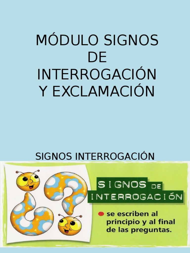 Signos Interrogación y Exclamación | PDF
