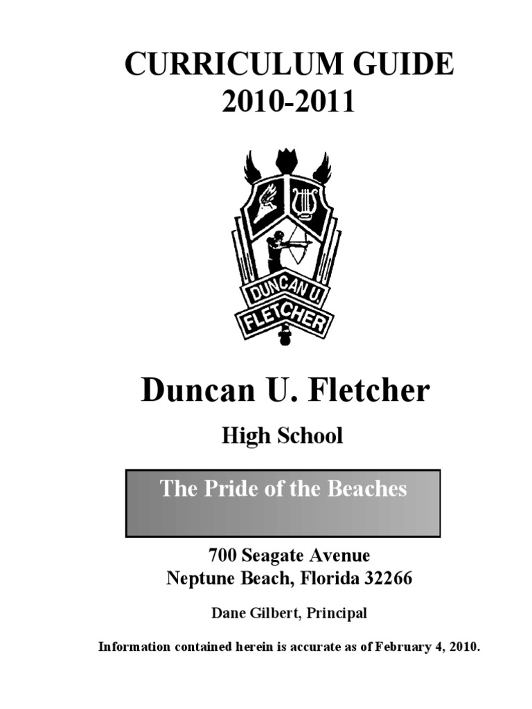 Fletcher High School Curriculum Guide 2010-2011 | PDF | English Studies ...
