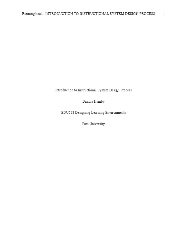 Introduction To Instructional Design Process | PDF | Instructional ...