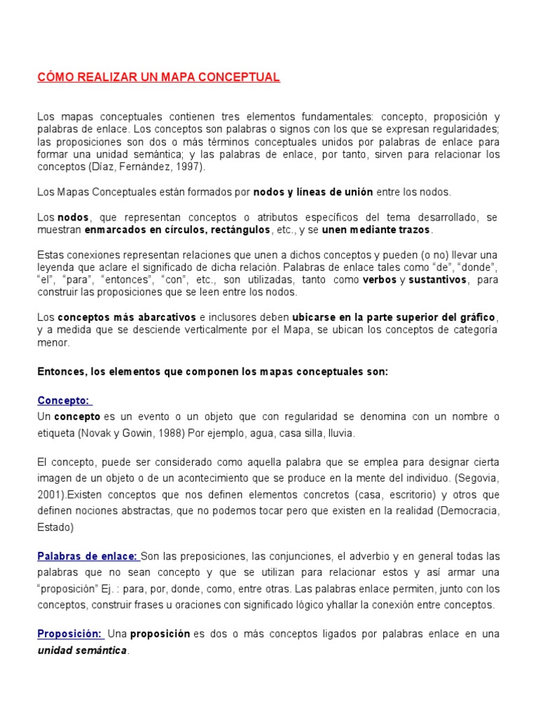 Cómo Realizar Un Mapa Conceptual | PDF | Lectura (proceso) | Concepto