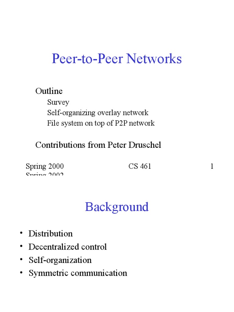 Peer-to-Peer Networks: Outline | PDF | Peer To Peer | Computer Architecture