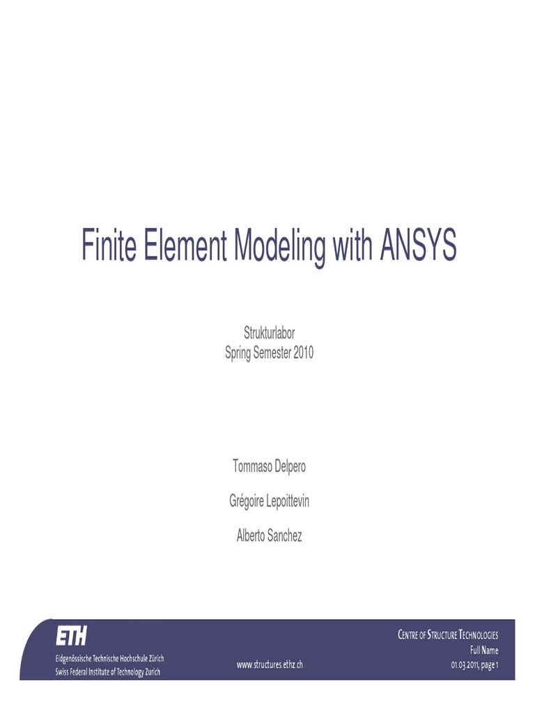 Finite Element Modelling in Ansys | PDF