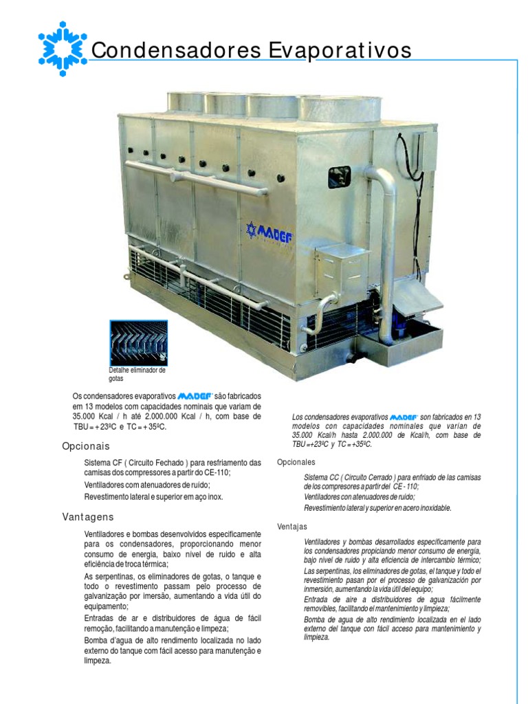 Condensador Evaporativo | PDF | ruido | Refrigeración