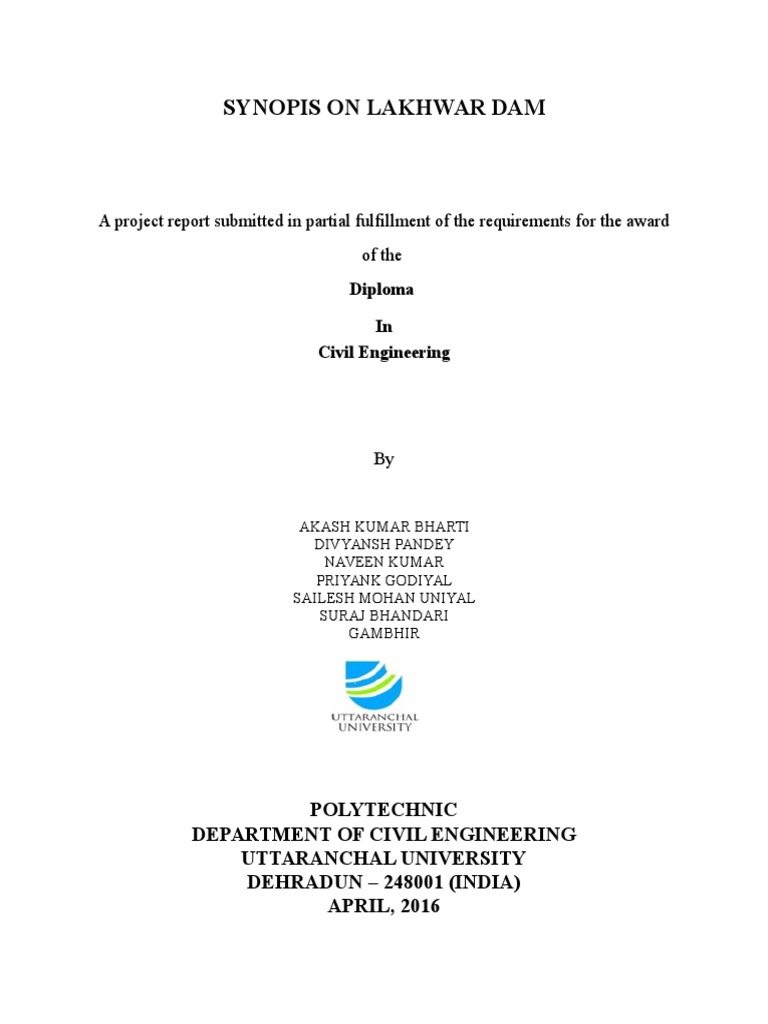 Final Report On Lakhwar Dam | PDF | Dam | Reservoir