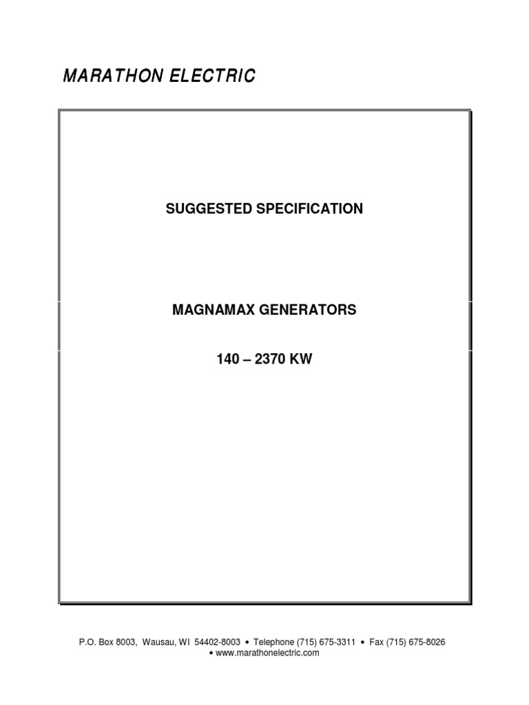Marathon Max Gen | PDF | Electric Generator | Rectifier