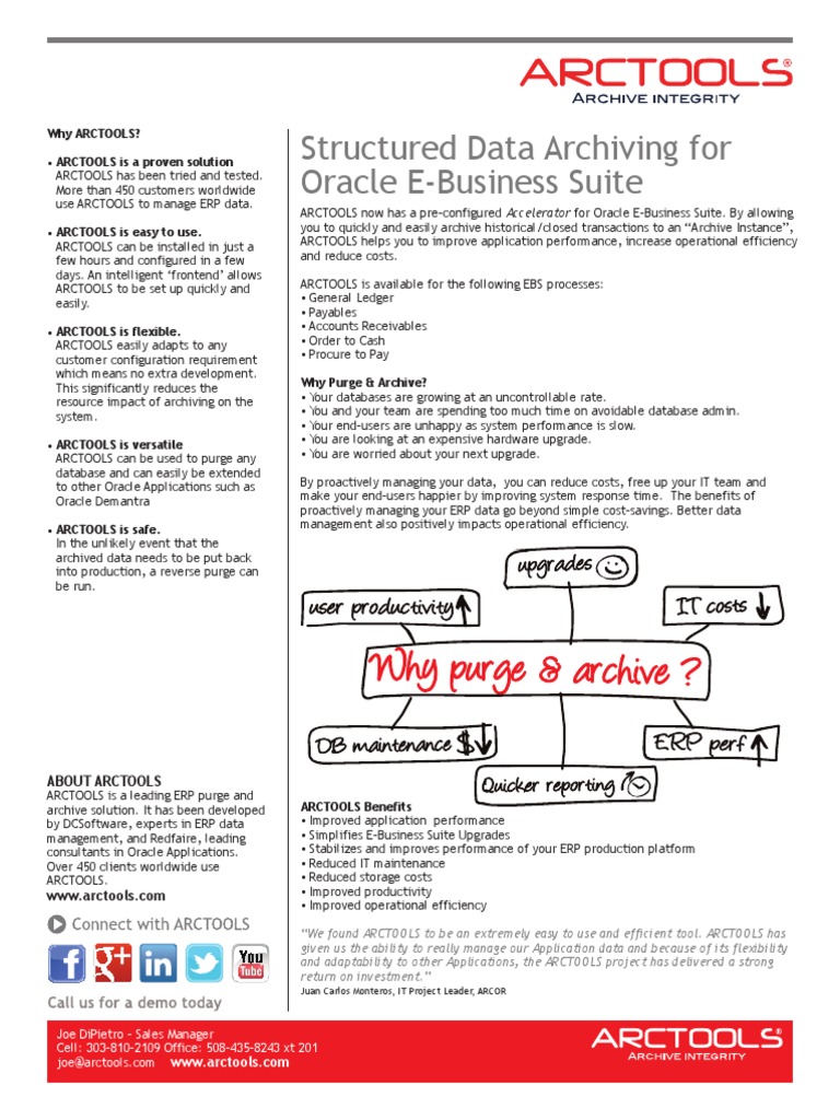 Arctools Structured Data Archiving | PDF | Enterprise Resource Planning ...