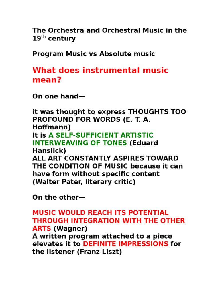 What Does Instrumental Music Mean?: A Self-Sufficient Artistic ...