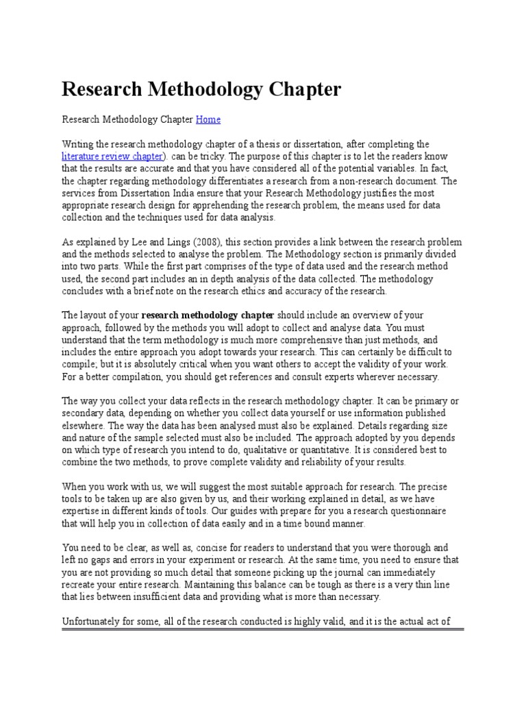 Research Methodology Chapter | PDF | Research Design | Qualitative Research