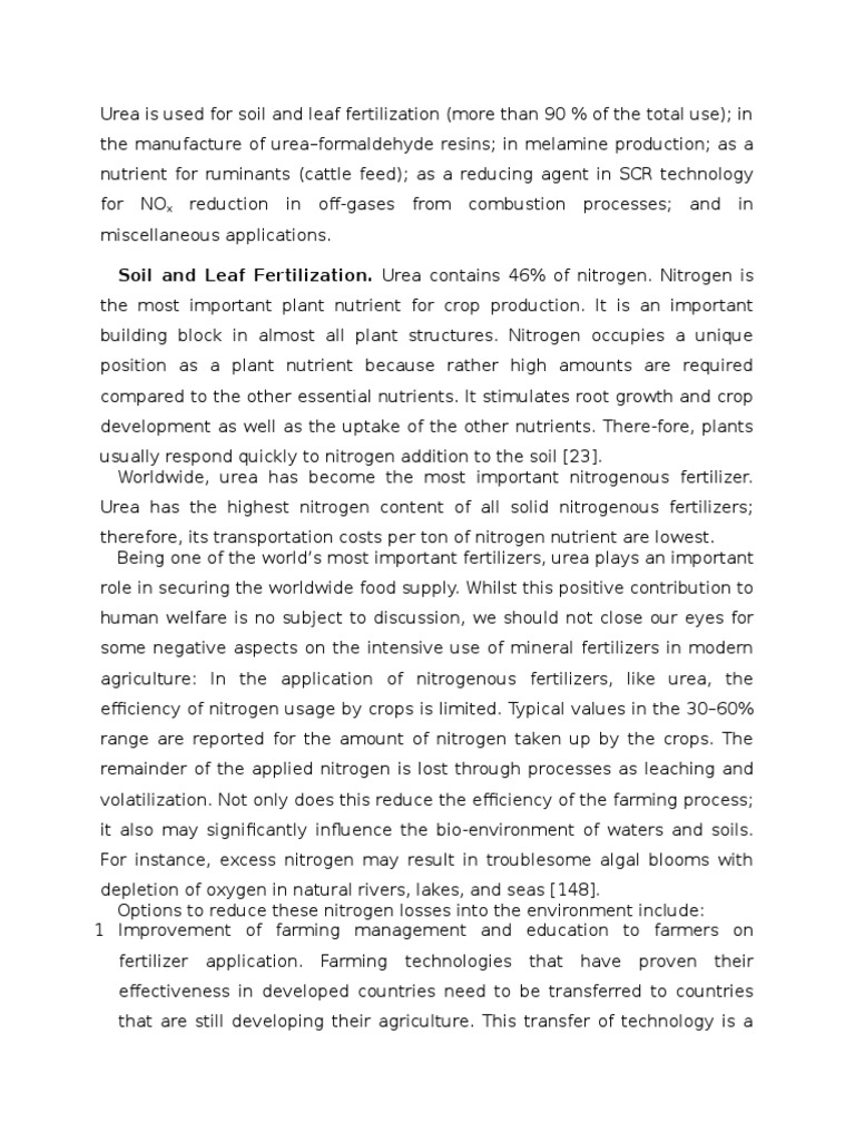 Uses of Urea | PDF | Urea | Fertilizer