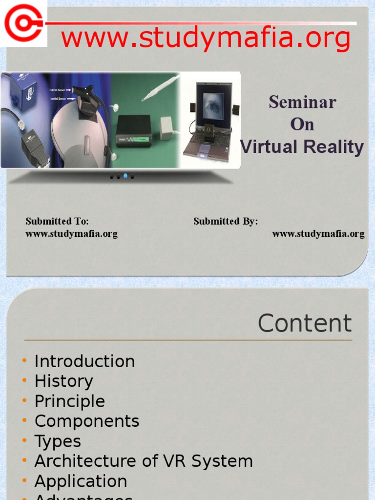 Virtual Reality Seminar Overview | PDF | Virtual Reality | Cathode Ray Tube