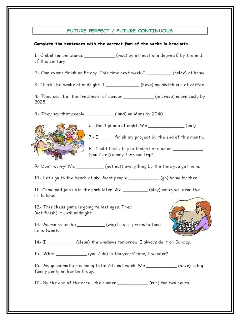 Future Perfect / Future Continuous | PDF