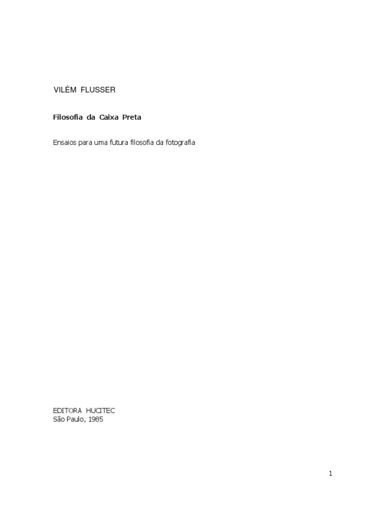 Filosofia Da Caixa Preta | PDF