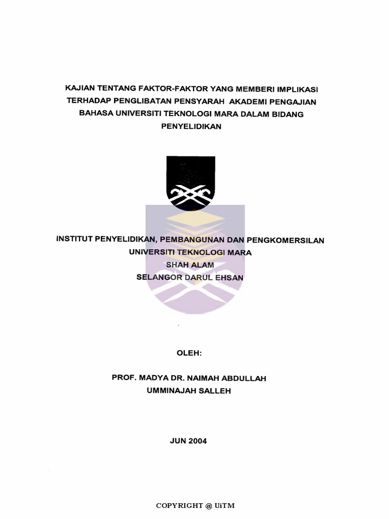 Contoh Kajian Thesis PDF | PDF