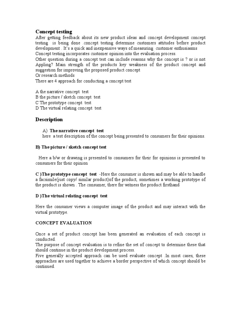 Concept Testing PBM | PDF | New Product Development | Prototype