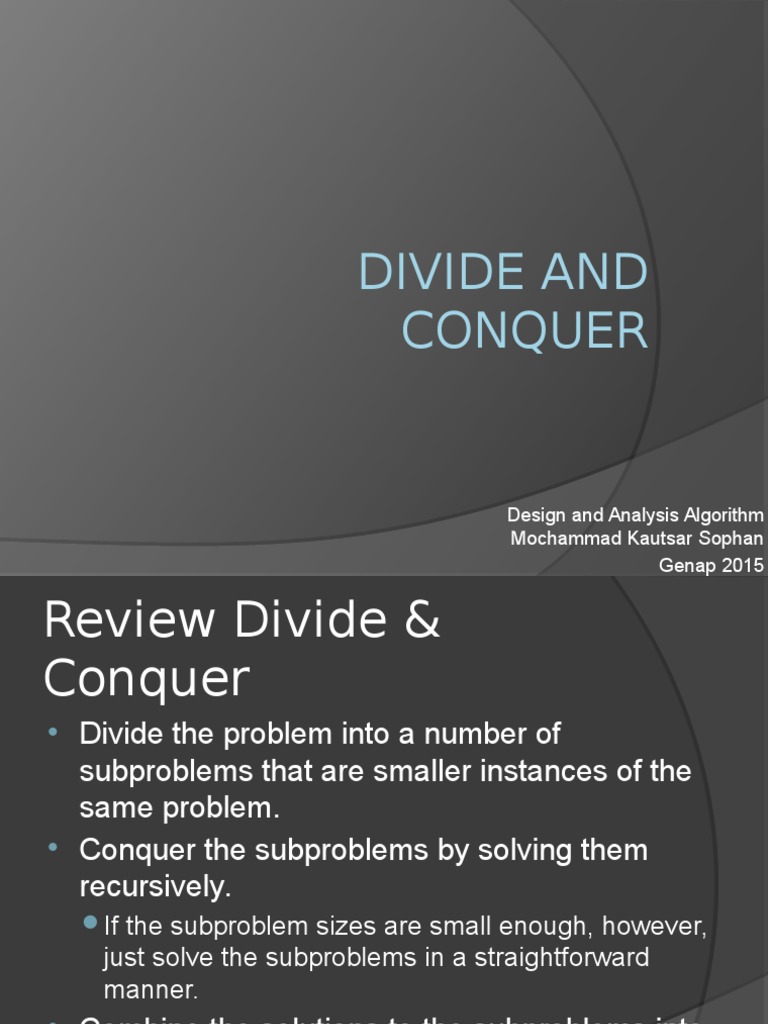 03 Divide And Conquer Recursion Time Complexity