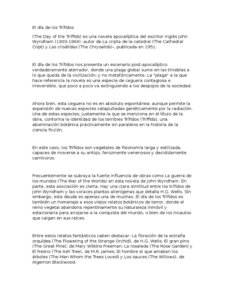 El Día de Los Trífidos | PDF