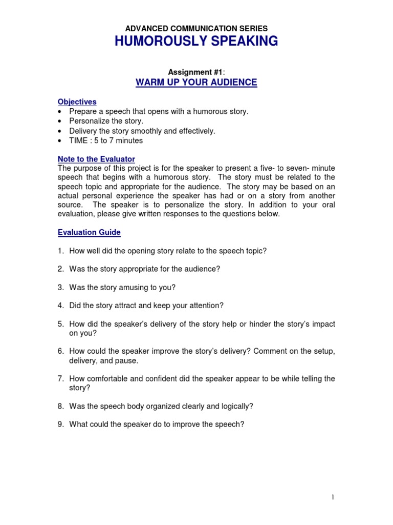 Humorous Speech Techniques | PDF | Public Speaking | Jokes