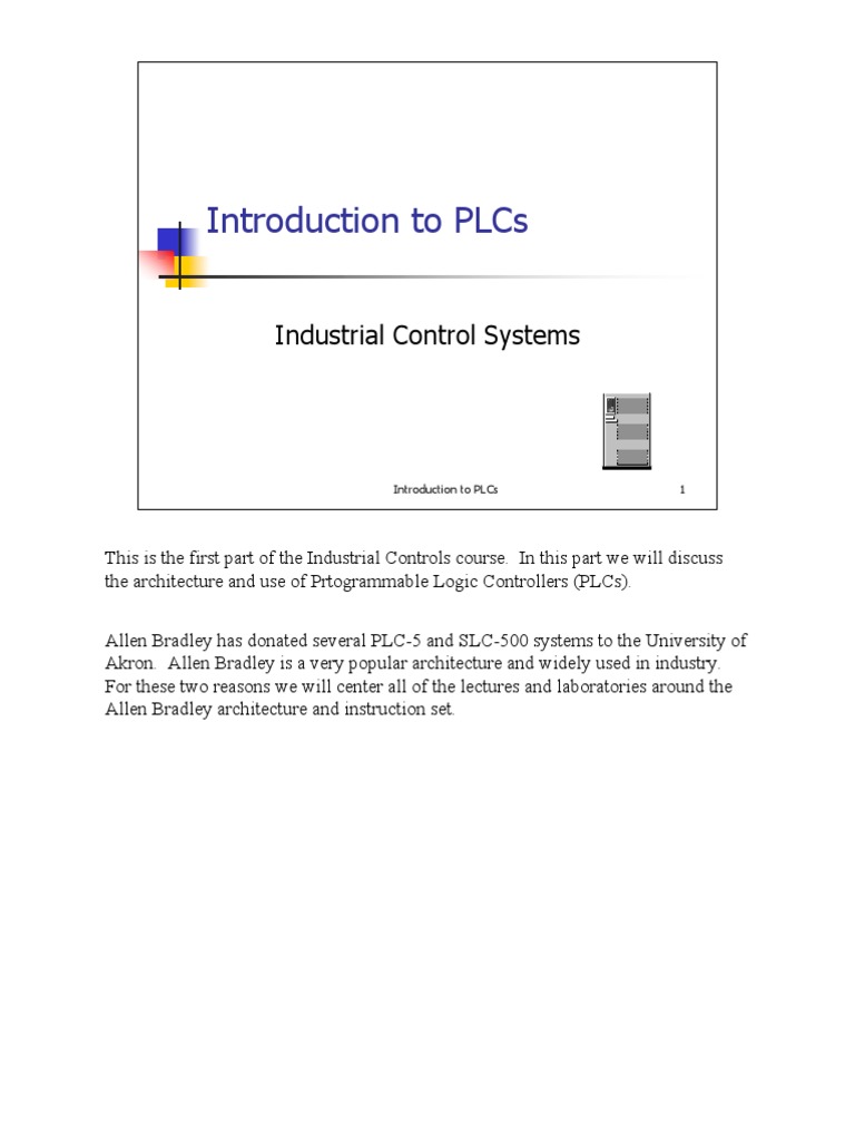 Introduction A PLC | PDF | Programmable Logic Controller | Digital ...