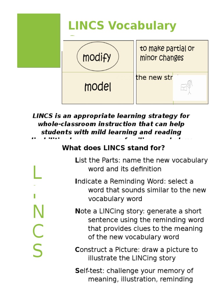 11 Lincs Vocabulary Strategy | PDF | Vocabulary | Word