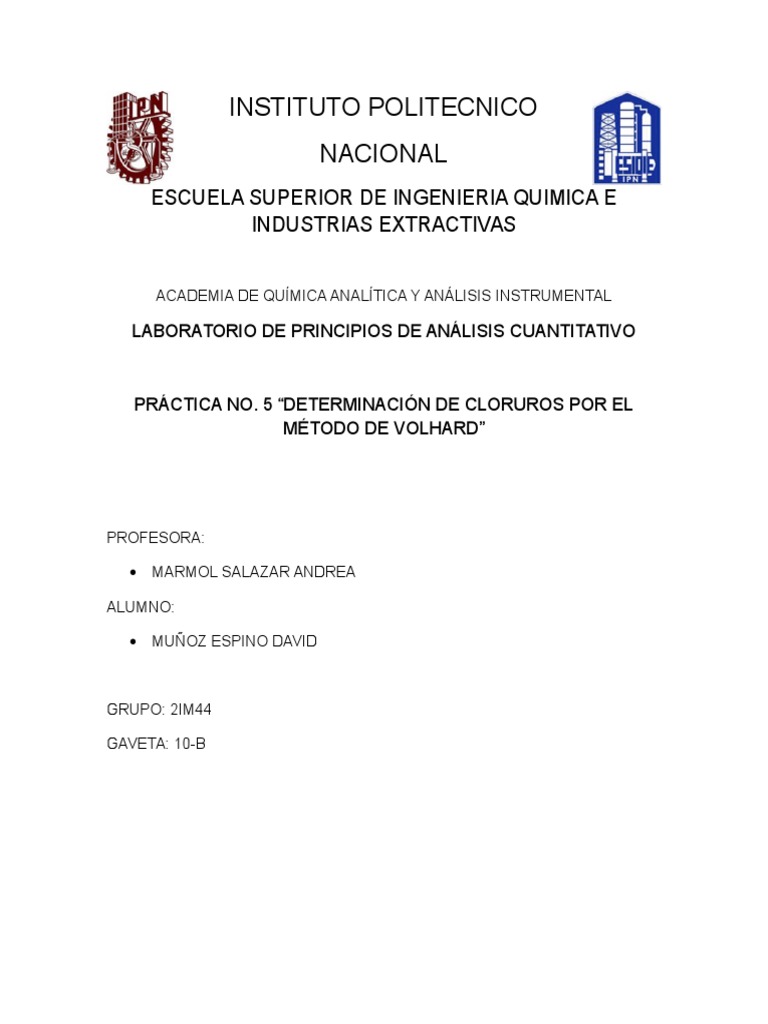 Metodo de Volhard | PDF | Elementos químicos | Materiales