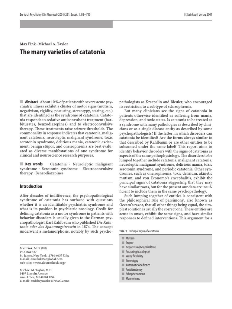 Catatonia Types | Mania | Positive Psychology