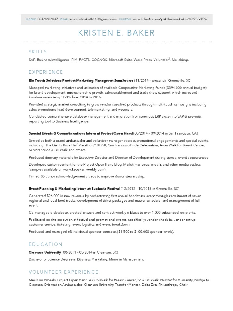 Kristen Baker Resume | PDF