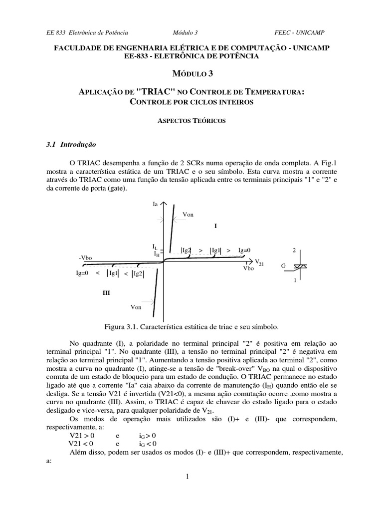 Controle de temperatura por ciclos inteiros utilizando TRIAC e circuito ...
