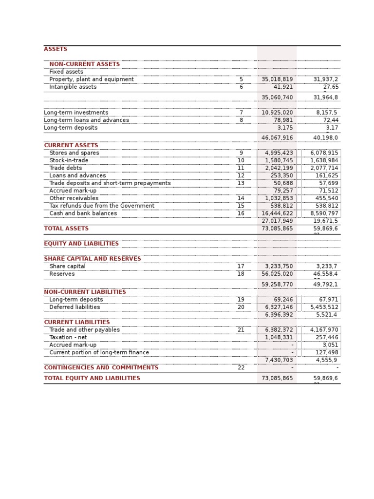 Comprehensive Asset and Liability Report | PDF | Finance & Money Management